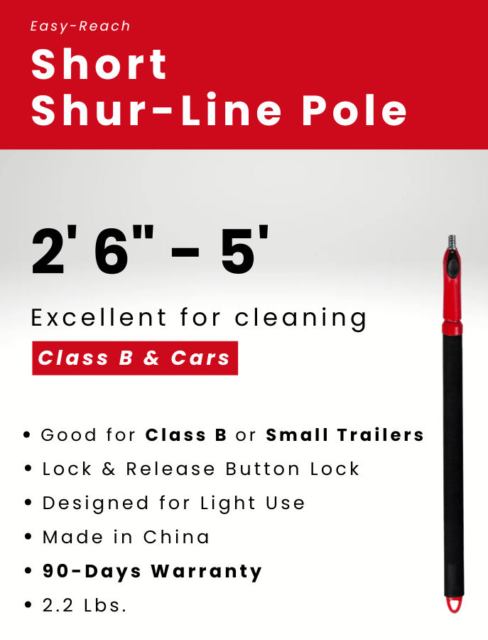 Short Shur-Line Easy Reach Pole - [2' to 5'] – Wash Wax ALL