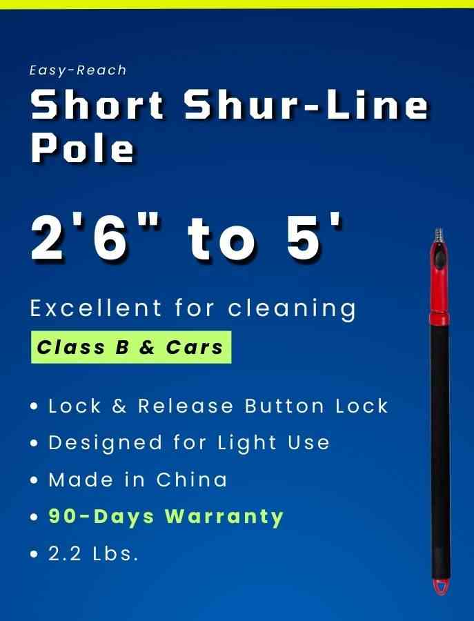 Short Shur-Line Easy Reach Pole - [2' to 5'] – Wash Wax ALL